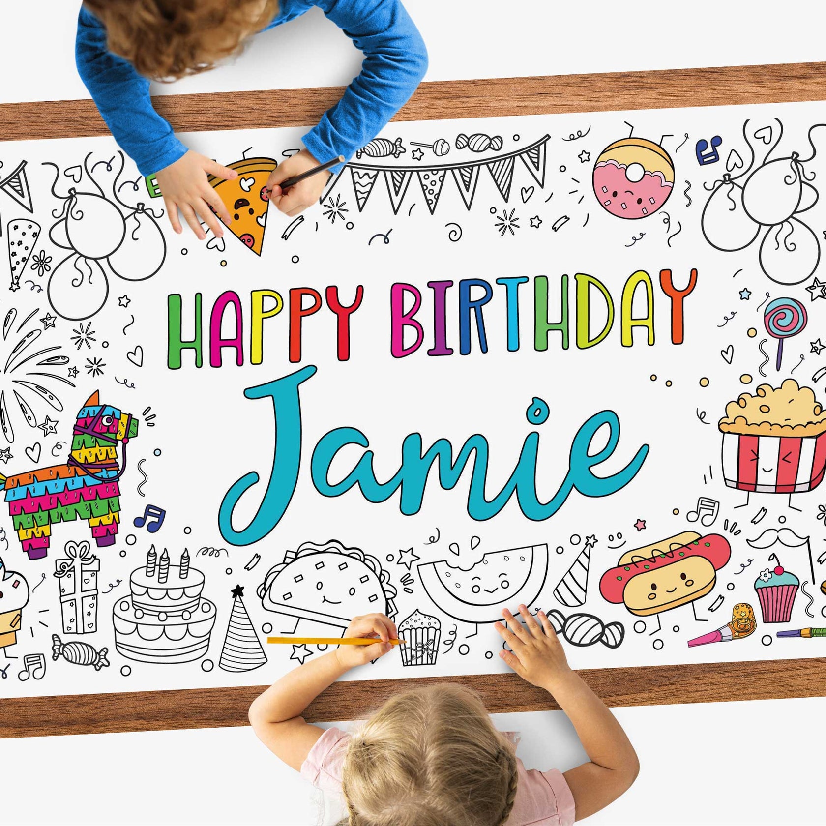 Giant Coloring Poster for Birthday - Customize the Name – Big On Coloring