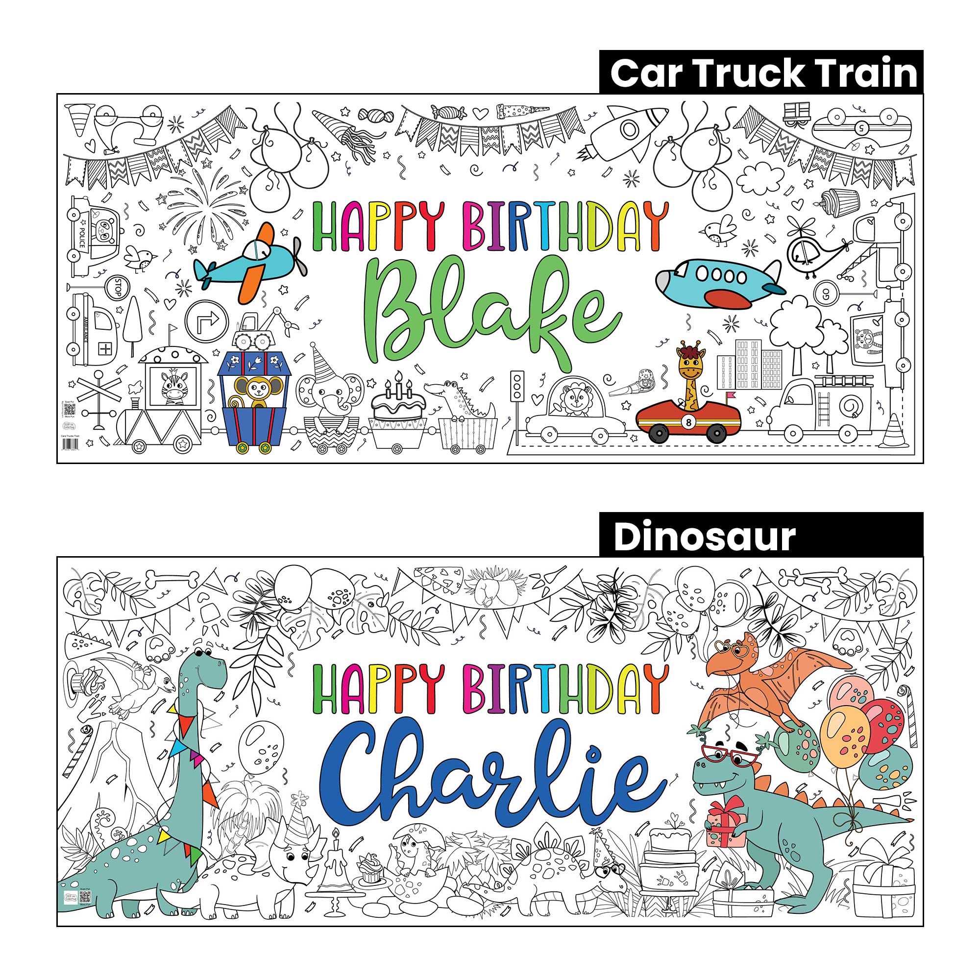 Giant Coloring Poster for Birthday - Customize the Name – Big On Coloring