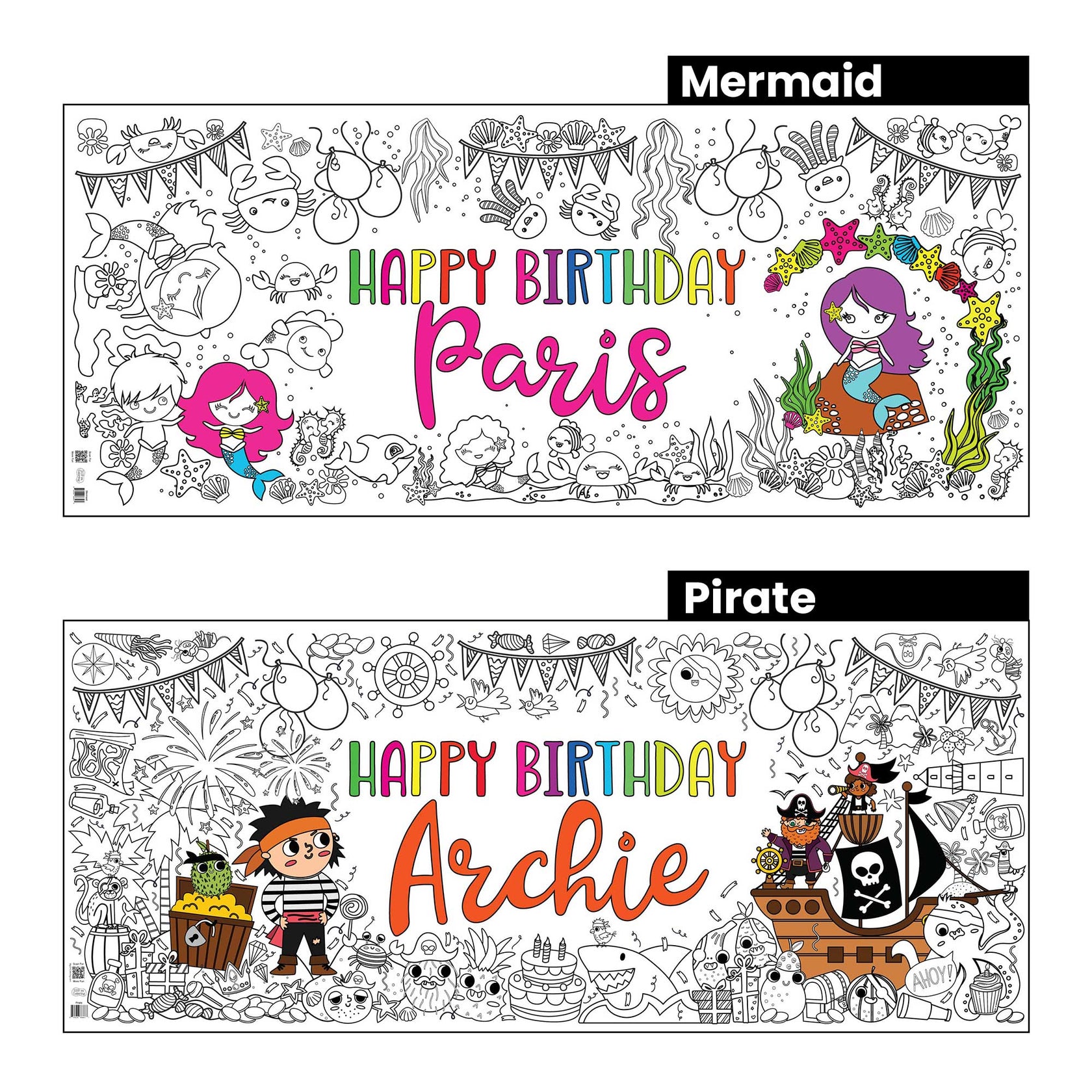 Giant Coloring Poster for Birthday - Customize the Name – Big On Coloring