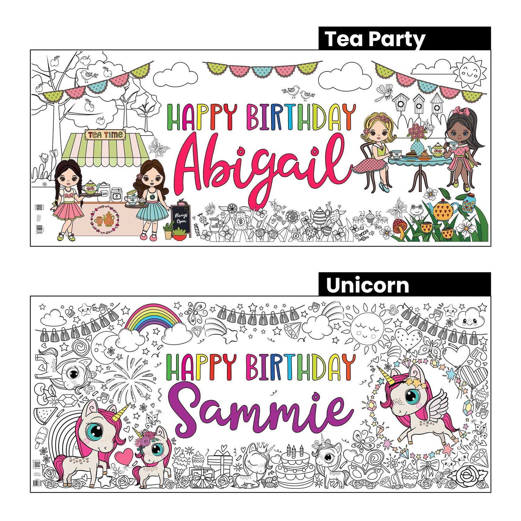Giant Coloring Poster for Birthday - Customize the Name – Big On Coloring