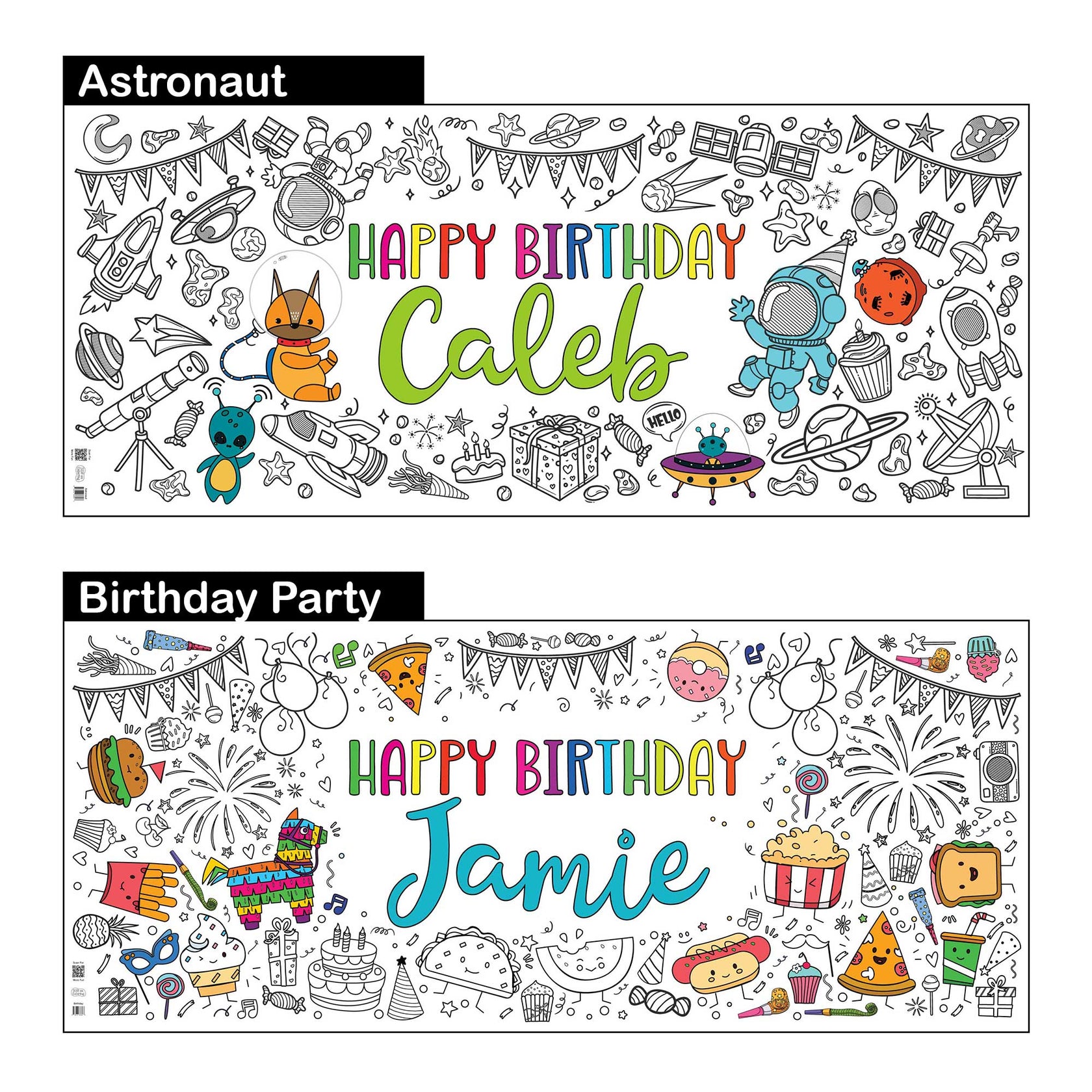 Personalized Coloring Tablecloth - Birthday Party Theme – Big On Coloring
